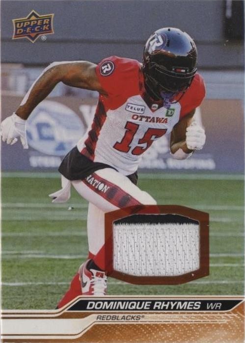 2024 Upper Deck Cfl - Dominique Rhymes #2 Game Patch /35 (MEM, RC) for ...