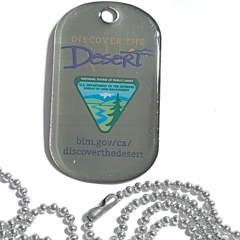 Discover the Desert BLM Souvenir Hang Tag W/ neck chain US Dept of ...