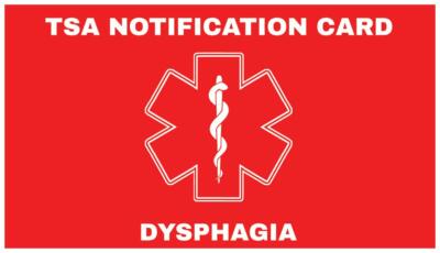 Dysphagia TSA Notification Wallet Air Travel Card - Quantity | eBay