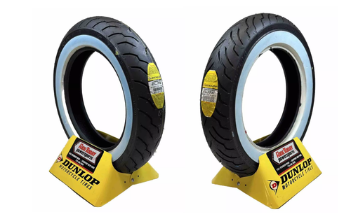 Dunlop American Elite Tire Set FRONT MT90B16 | REAR MU85B16 Whitewall ...