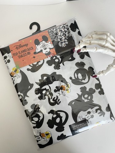 DISNEY Halloween Mickey Mouse Flannel Back Tablecloth 60”x84” Rectangle ...