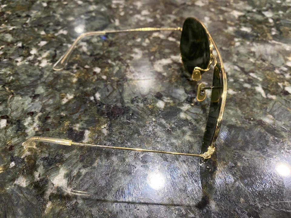 Vintage B&L Ray Ban Aviator Sunglasses w/Case Italy Etched BL | eBay