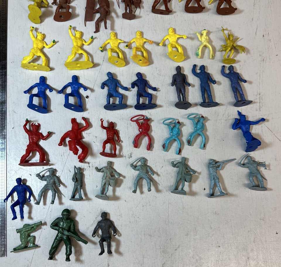 (46) Vintage Plastic Army Men, Soldiers, Indians, Cowboys MPC & Others ...