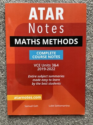 ATAR Notes VCE Maths Methods Units 3&4 Paperback Book Year 12 Subject ...