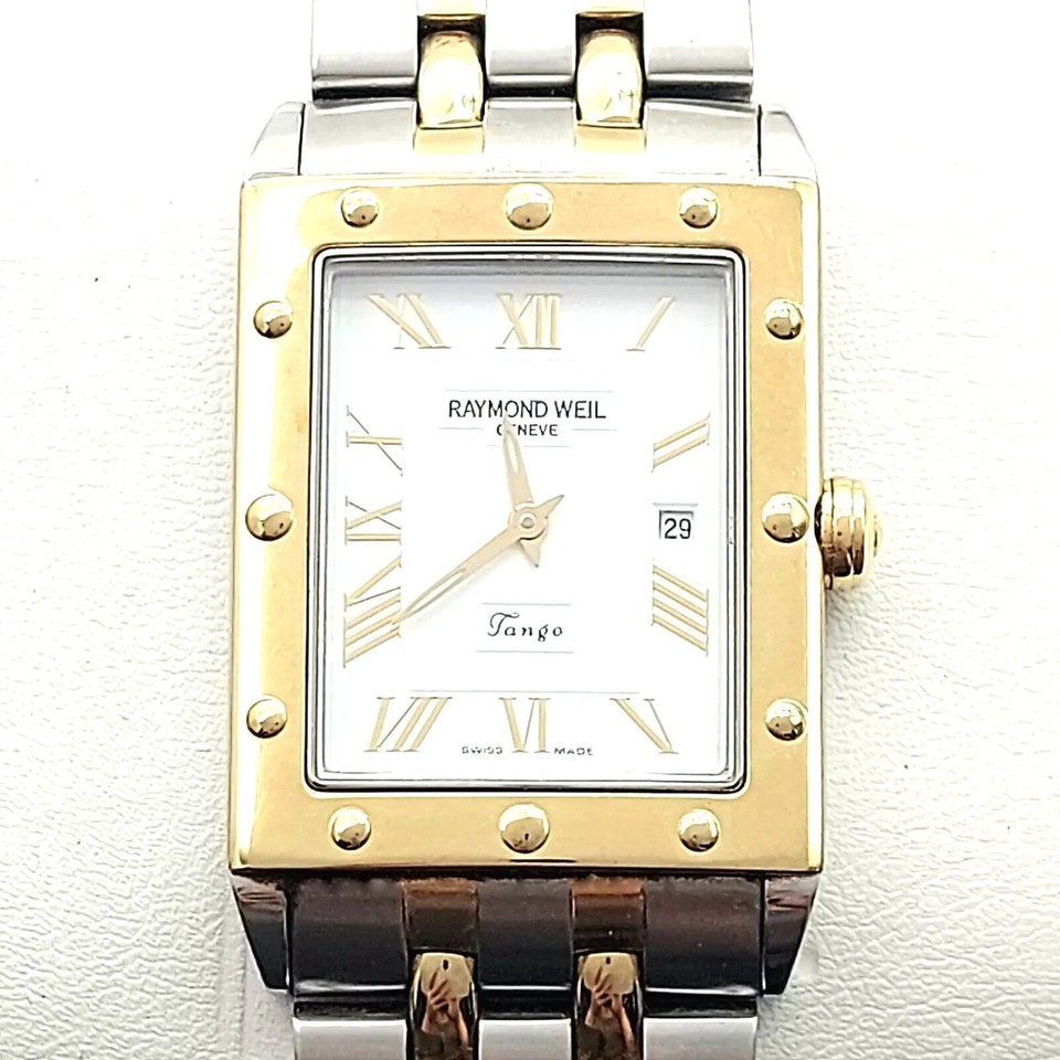 Raymond Weil Tango Collection 18k Gold & Stainless Steel Mens Watch ...