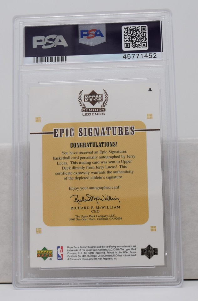 1999 UD Century Legend Jerry Lucas Epic Signatures GOLD 19/100 PSA 8 | eBay