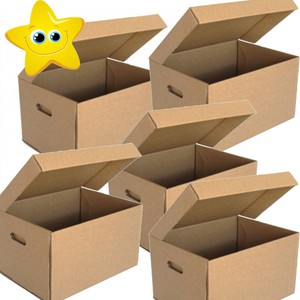 Large Archive Storage Boxes Strong Cardboard Lids Box Handles Removal ...