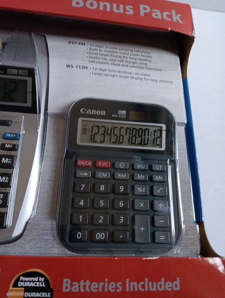Canon Calculators P27-DH & WS-112H 2-Color Set Mini Desktop Printing BRAND NEW | eBay
