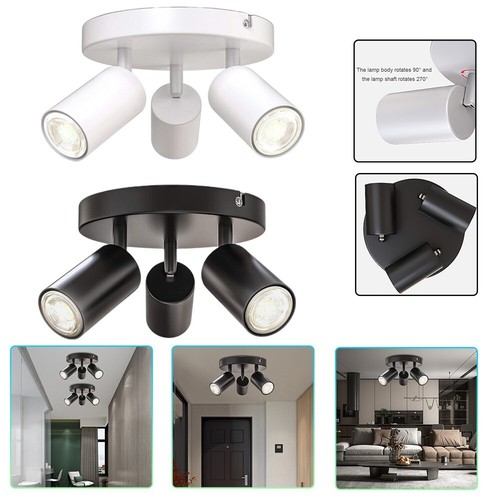 Modern LED Spotlight IP44 3 Way Round Plate Bathroom Kitchen Spot ...