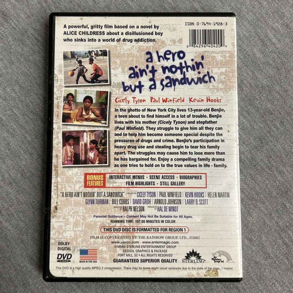 A Hero Aint Nothin But a Sandwich (DVD, 2002) [1978] 84296404209 | eBay