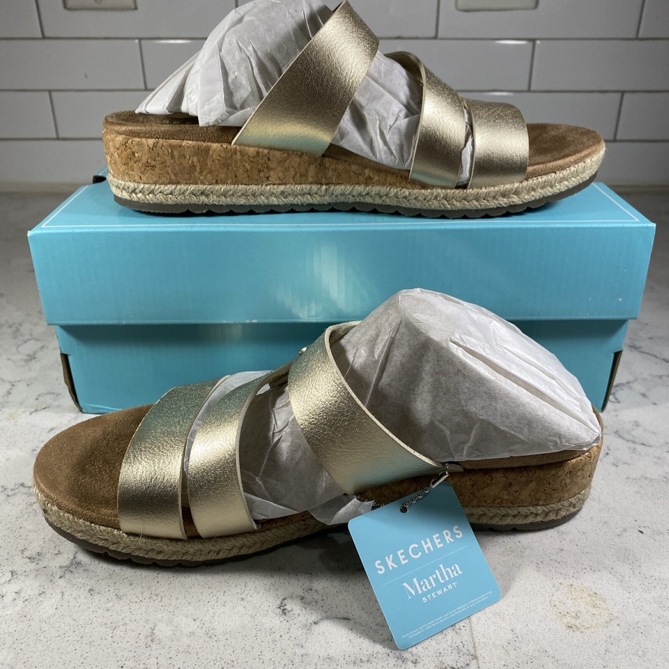 Skechers Martha Stewart Breezie-Shiny Luster Gold Nice Sandals 158904 ...