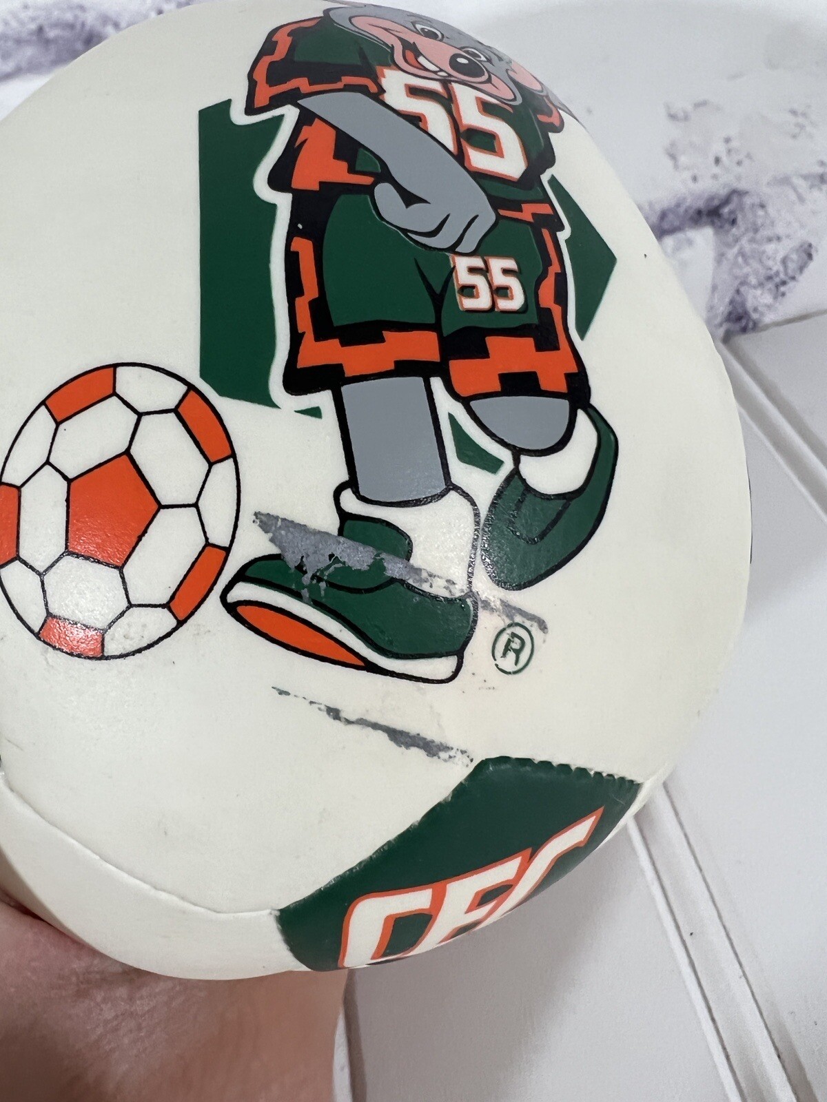 Chuck E Cheese CEC Soft Plush Soccer Ball Advertising Promotional Mouse ...