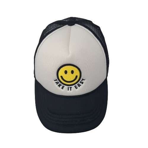 Smiley Face Trucker Hat Cap CC Exclusives Black White Snapback Foam Panel Mesh | eBay