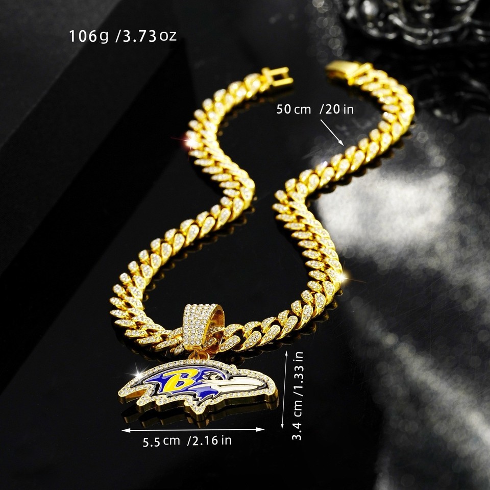Baltimore Ravens NFL Men's Personalized Hip Hop Cuban Chain Necklace | eBay