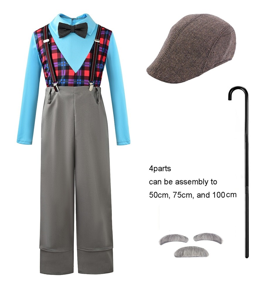 Boys Grandpa Little Old Man Costume Child Kids Cosplay Party 100 Days ...