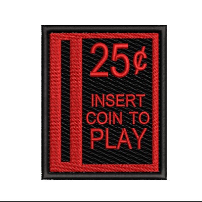 Retro Arcade Quarter Slot Patch Embroidered Iron-on Applique Clothing ...