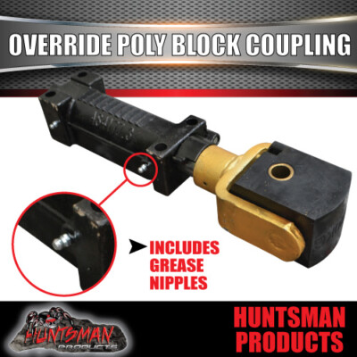 Off Road Override Poly Block Trailer Coupling Hitch. 2000kg Caravan ...
