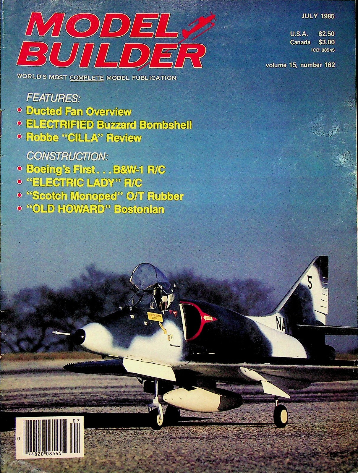 Model Builder Magazine July 1985 Boeings First B&W-1 R/C Scotch Monoped ...