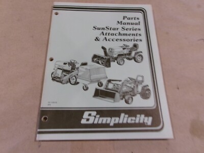 SIMPLICITY PARTS MANUAL SUNSTAR SERIES ATTACHMENTS & ACCESORIES | eBay