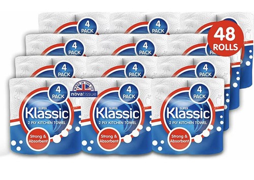 Kitchen Rolls klassic 2 ply Super Absorbent 4In A Pack,48 Rolls kitchen ...