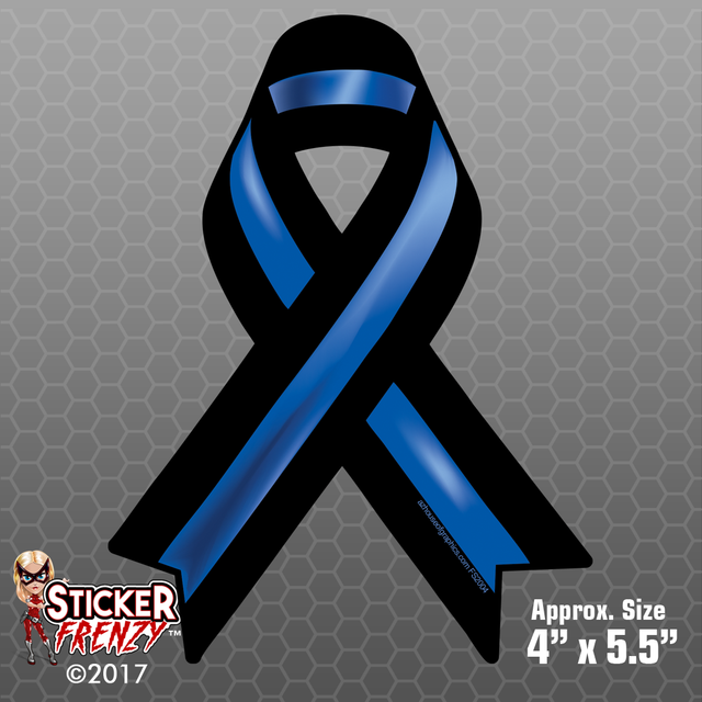 Thin Blue Line RIBBON Sticker -USA Bumper Vinyl Decal Police Lives ...