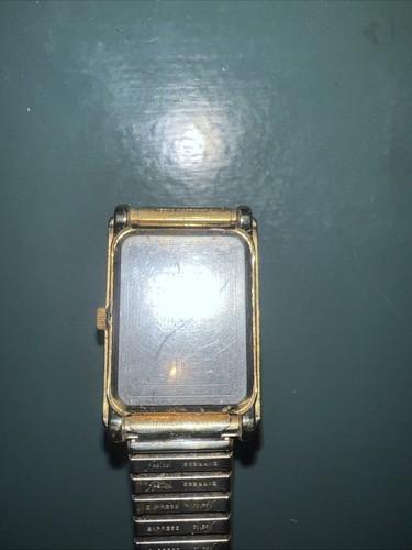 Timex Tank Watch Men 26mm White Dial Gold Tone Indiglo Rectangle | eBay