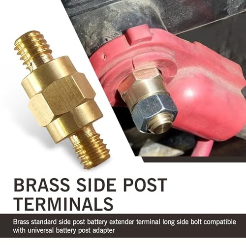 2 PCS Side Post Terminal Bolt, 3/8"-16 Brass Cable Pole Conversion ...