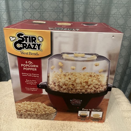 West Bend Stir Crazy 6 Quart Popcorn Popper 82505 2014 Brand New Sealed ...