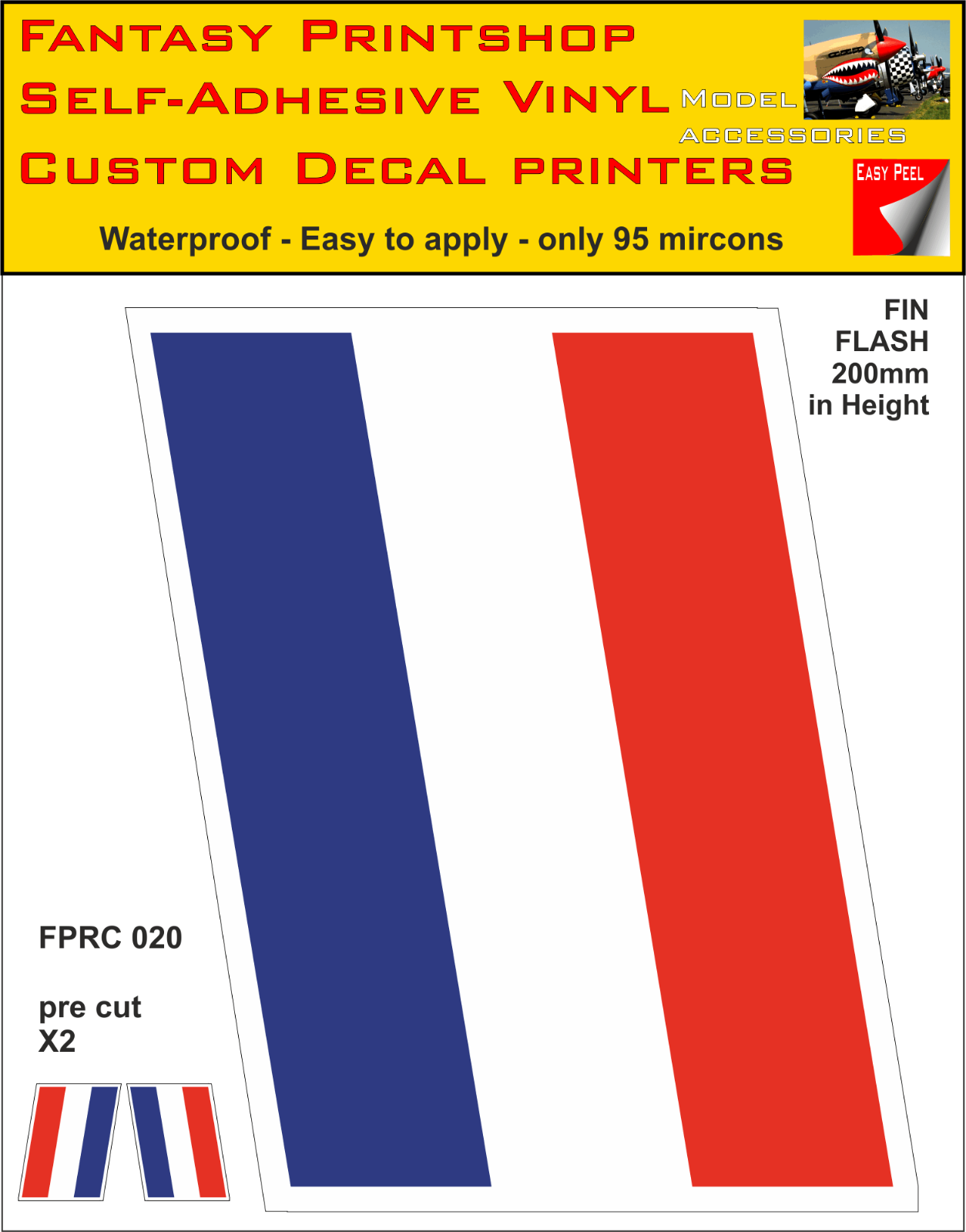 RC RAF Fin Flash Twin Packs Vinyl Sticker Decals 75mm - 200mm FPRC020 ...