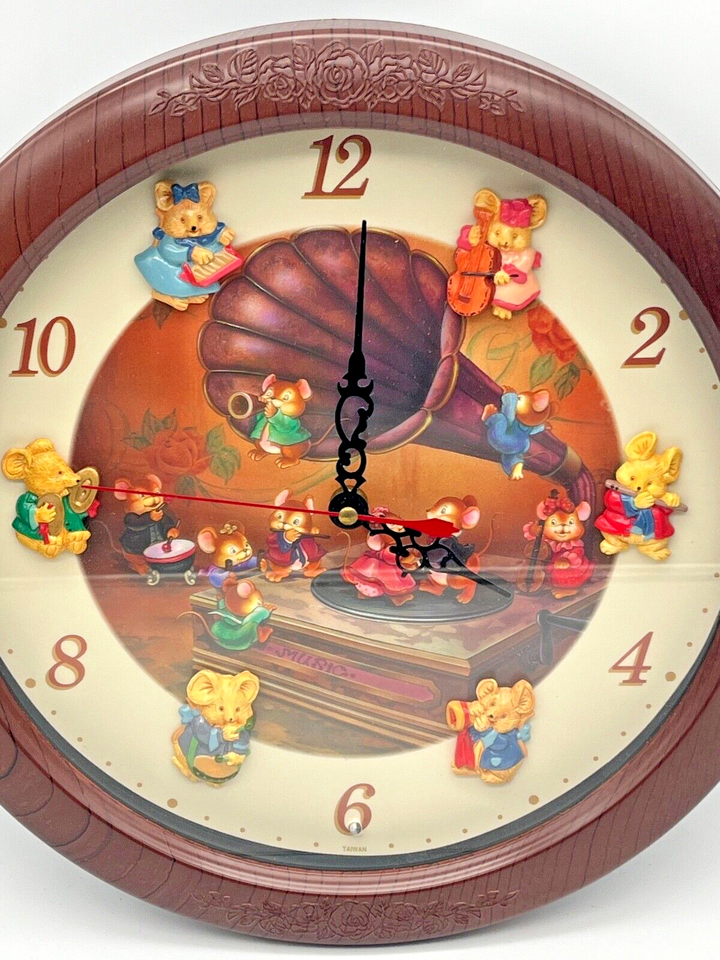 NOS LINDEN Musical Wall Clock Mice Theme Vintage Clock (7622) | eBay