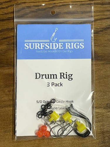 3 Pack Of Drum Rigs, 5/0, Red Drum, Puppy Drum, Hatteras Style Fish ...
