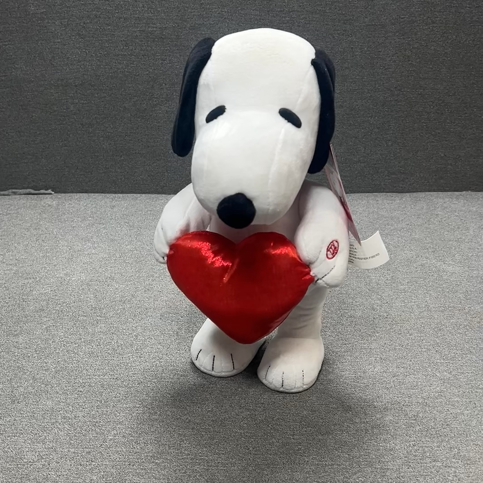Peanuts Snoopy Valentine Kisses Side Stepper Gemmy Heart Animated Plush ...