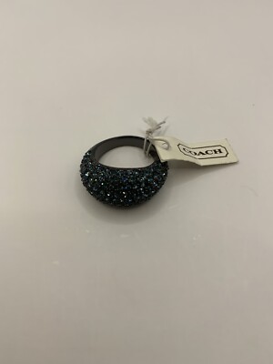 Coach Ring Size 8 Blue Black Sparkle Stones. New With Tags | eBay