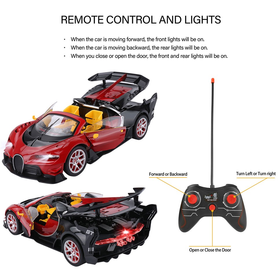 1:14 Scale Remote Control High Speed Sports Racing Toy Car Kids ...