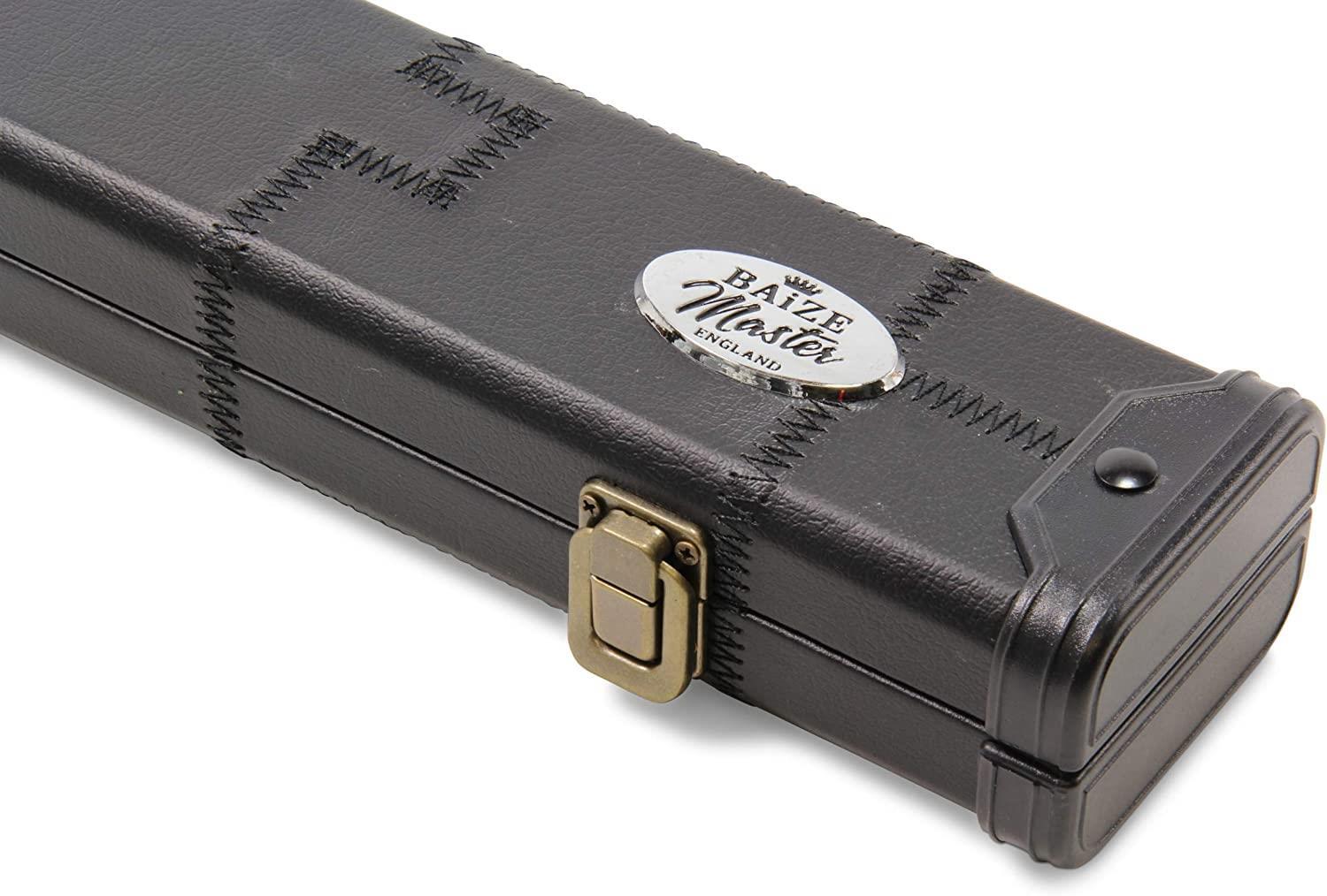 Baize Master 1 Piece BLACK PATCH Plastic Ends Snooker Cue Case Holds 2 ...
