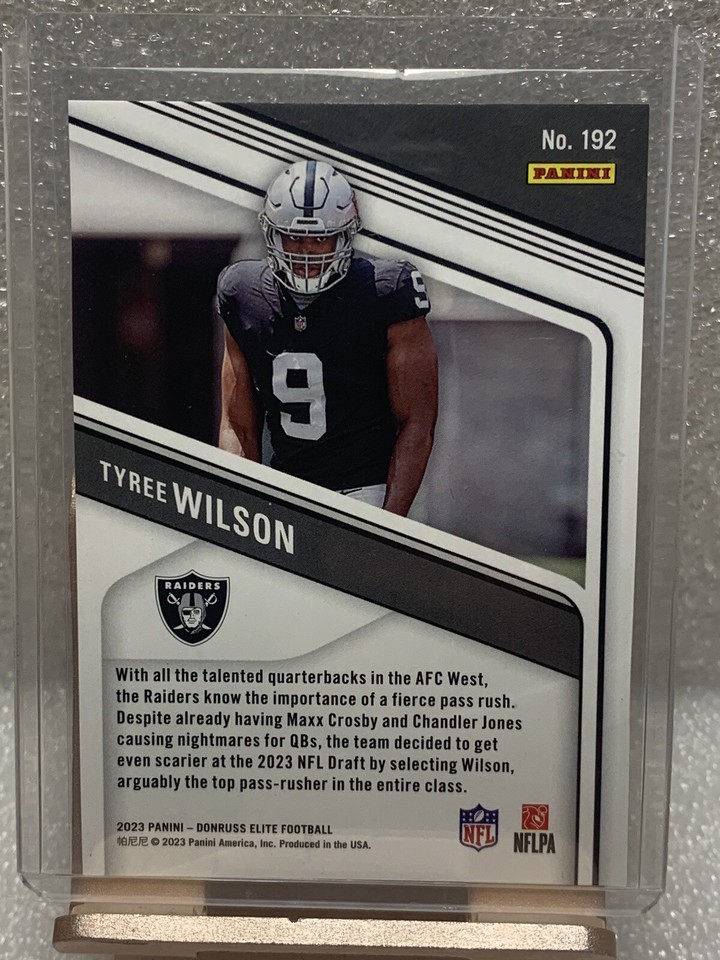 Tyree Wilson Rookie #d 25/25 Platinum Burst 2023 Panini Elite Football ...