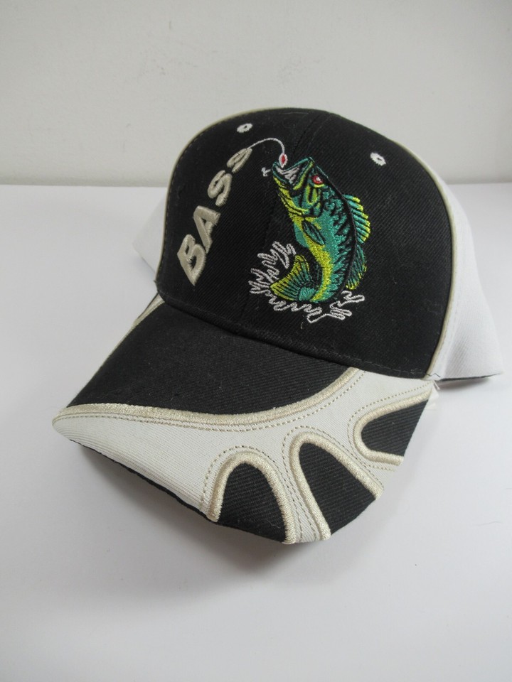 New W/O Tags Baseball Style Bass Fish Embroidered Fish Logo Hook & Loop ...