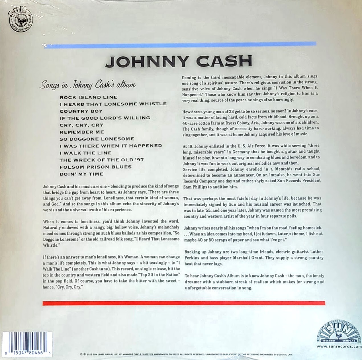 JOHNNY CASH - WITH HIS HOT & BLUE GUITAR - VINYL LP " NEW, SEALED ...