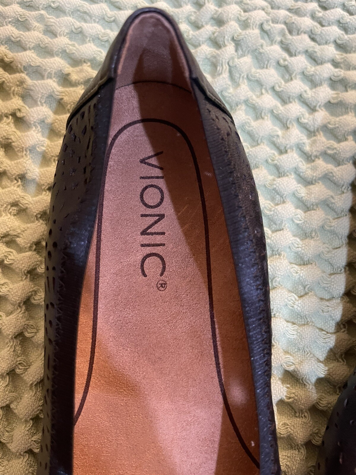 Vionic Perforated Black Leather Ballet Flat. Brand New. Size 6 | eBay