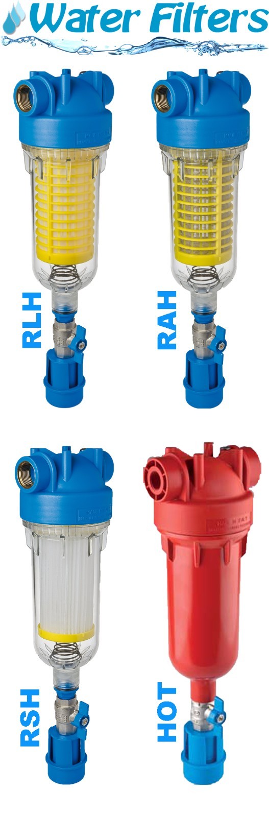 Whole House Water Filters ATLAS FILTRI HYDRA RAH / RLH / RSH /HOT with ...