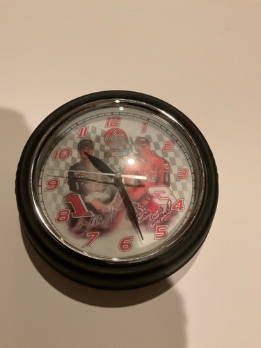 Vintage Coca-Cola NASCAR Dale Earnhardt Jr. and Sr. 9” Wall Clock ...