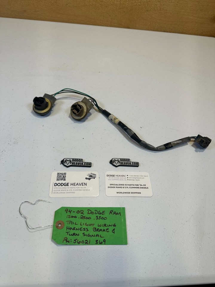 1994-2002 Dodge Ram 1500 2500 3500 Rear Tail light Wiring Harness ...