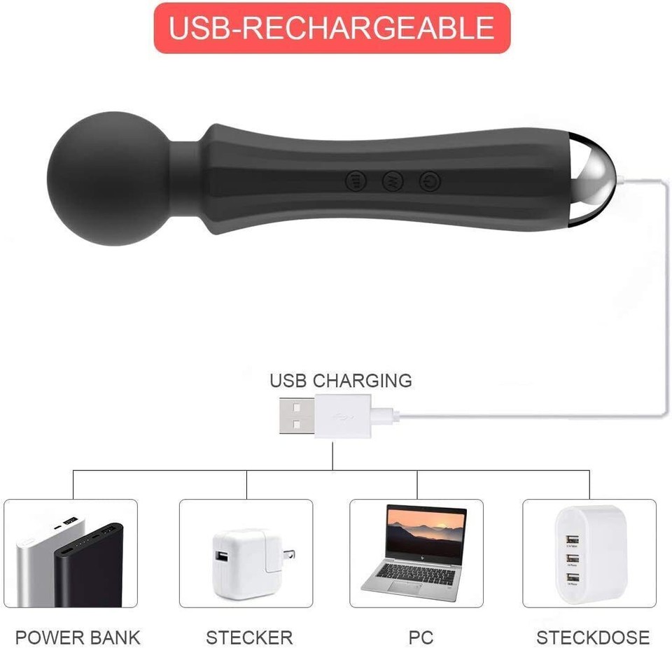 Handheld Massager 20 Speed Wand Vibrating Massage Magic Full Body ...