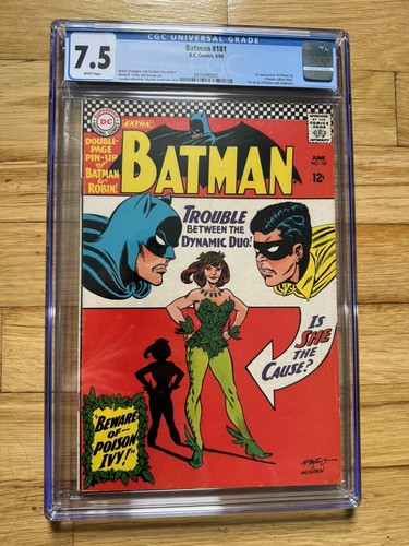 DC Batman #181 CGC 7.5 ️ White Pages ️ 1st Appearance Poison Ivy - Key ...