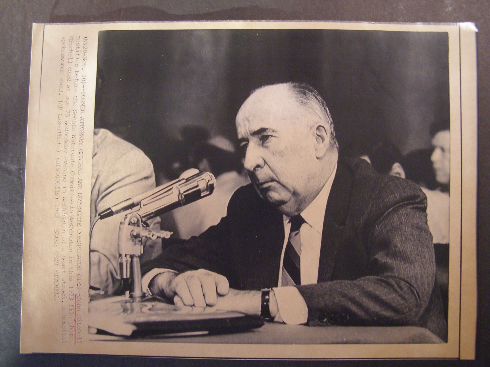 AP Wire Press Photo 1988 Former Atty General John N Mitchell Dies @ age ...