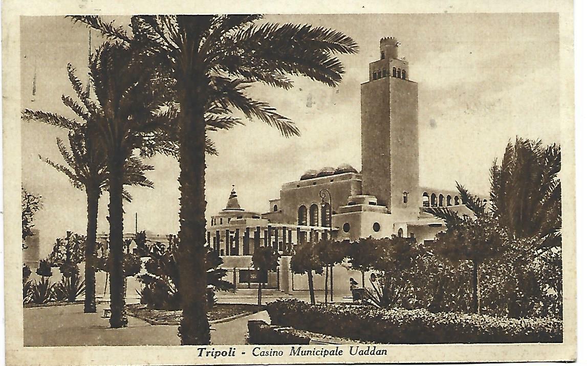 1938 ITALY LIBYA TRIPOLI POSTCARD COVER MUNICIPAL CASINO TRAVELLED | eBay