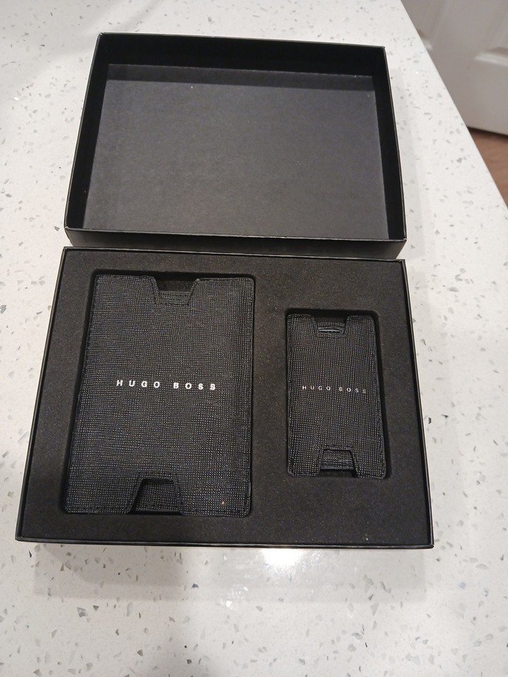 Hugo Boss Leather Luggage Tags Set, Accessory, Men Gift Idea | eBay