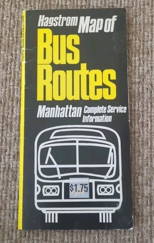 Rare Vintage Hagstrom’s Bus Route Line Map - Manhattan - New York City ...