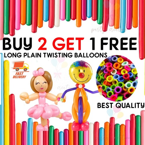 100 X Long Plain Balloons Latex Balons 260Q Twisting Modelling Long ...