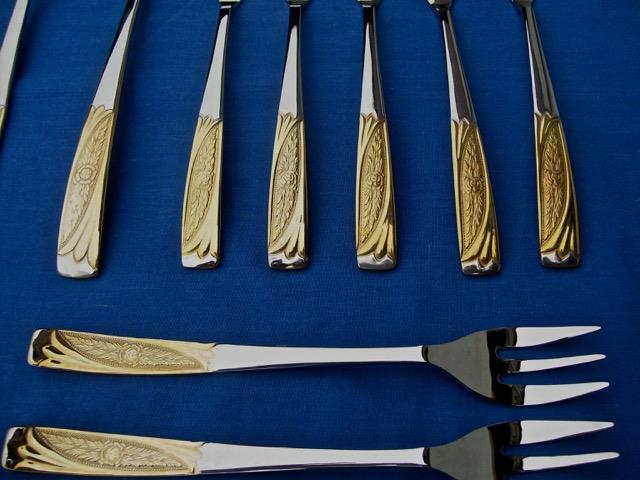 INOXPRAN 18/10 STAINLESS ( LOT OF 13 ) ASSORTED PIECES GOLD INSERTS | eBay